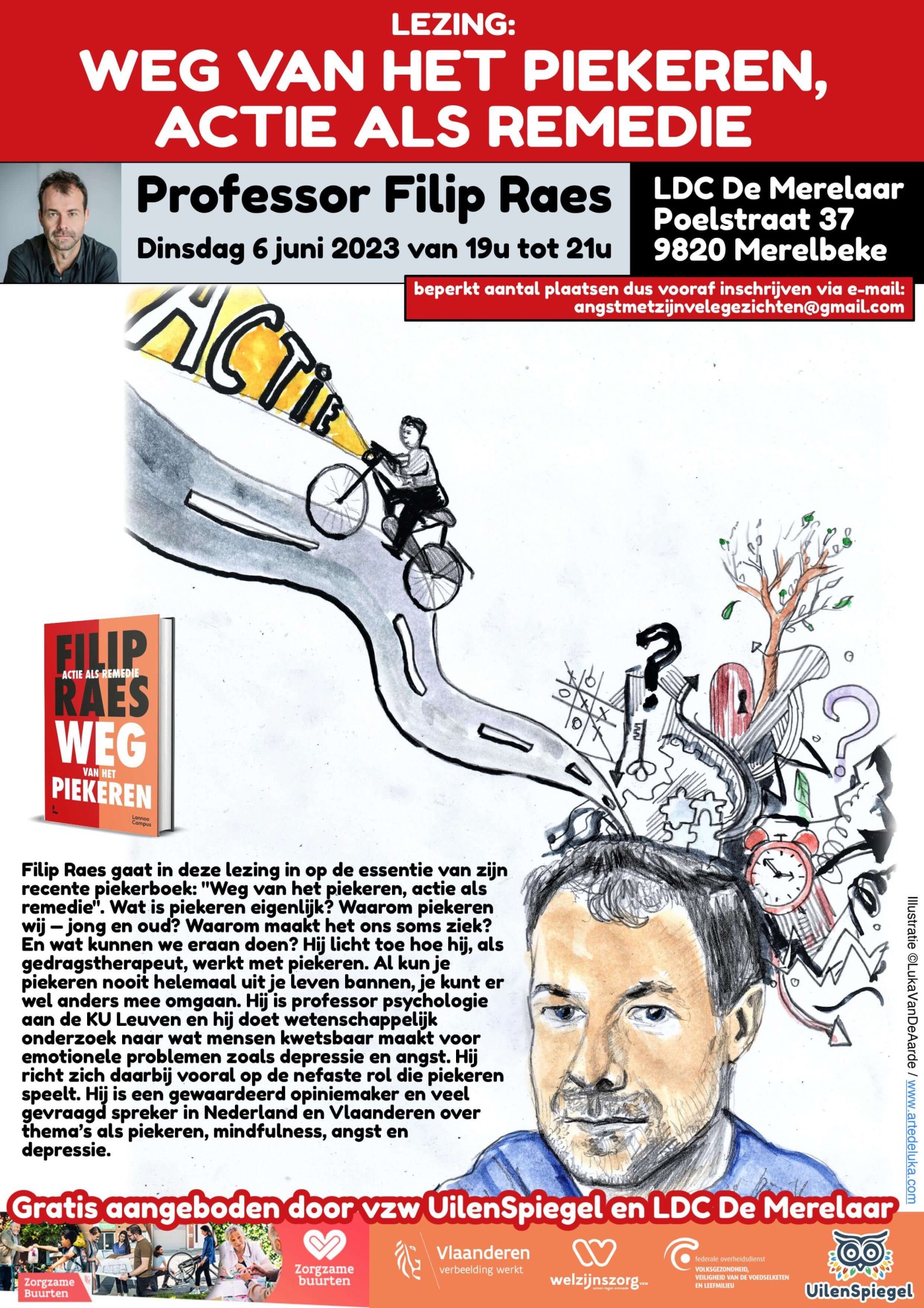 Over Lezing - Filip Raes 'Weg van het piekeren' - Uilenspiegel